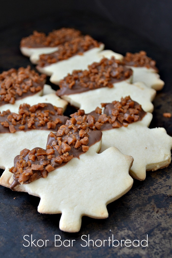 Melt in Your Mouth Maple Leaf Skor Shortbread Cookies