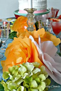 Pink and Orange Tablescape for Spring - Red Cottage Chronicles