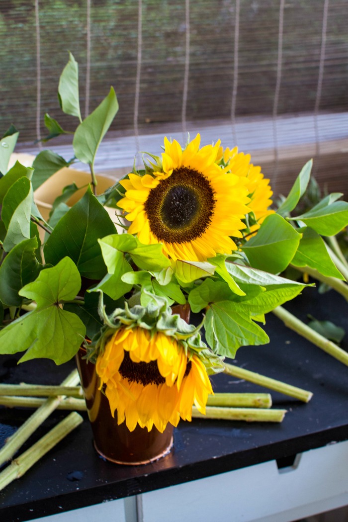 How to make Sunflower Arrangements - Red Cottage Chronicles