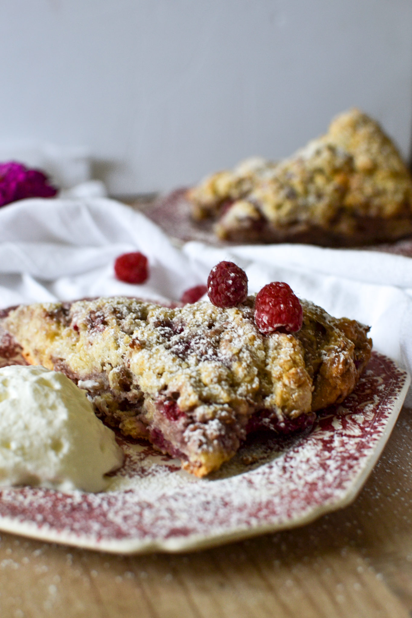 White Chocolate Raspberry Scones - Red Cottage Chronicles