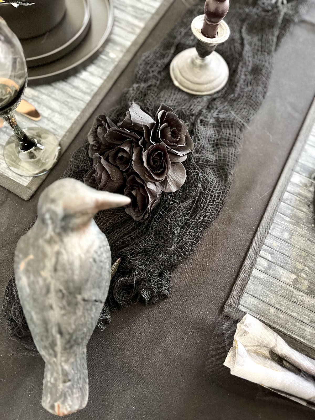 Shadows of the Sky; Crow Inspired Halloween Tablescape - Red Cottage ...