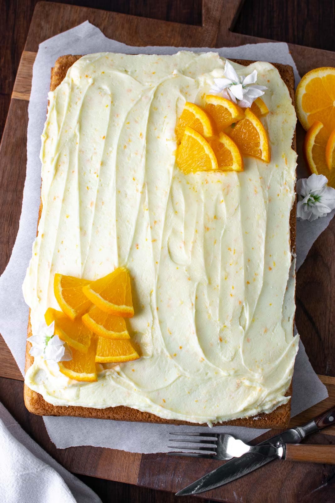 Easy Orange Sheet Cake - Red Cottage Chronicles